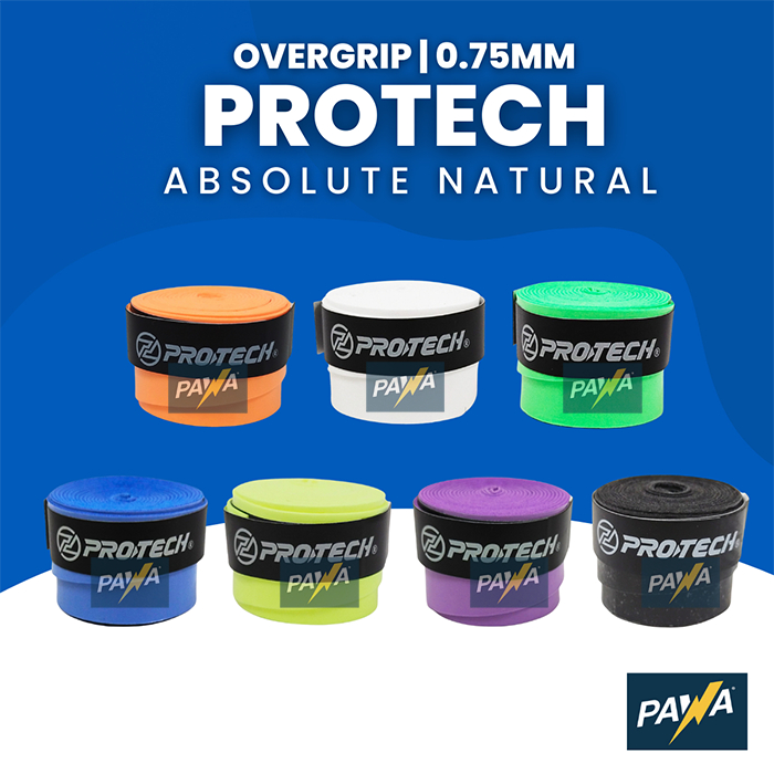 PROTECH Absolute Natural Badminton Tennis Squash Overgrip (Extreme Comfort) Thin Grip 0.75MM ...
