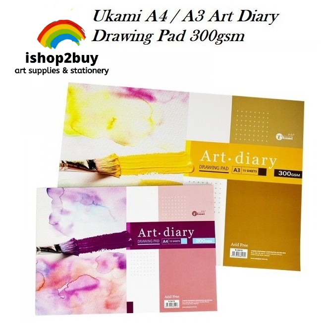 A3 Drawing Paper 300gsm Art Diary A4 Drawing Block Drawing Pad 15's ...