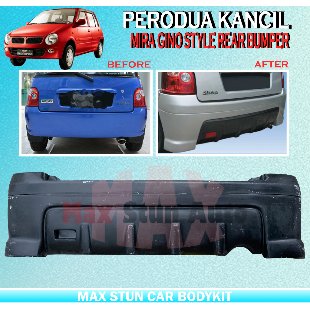 PERODUA NEW KANCIL MIRA GINO STYLE REAR BUMPER KANCIL LAMPU BULAT BUMPER BELAKANG KANCIL BARU ...