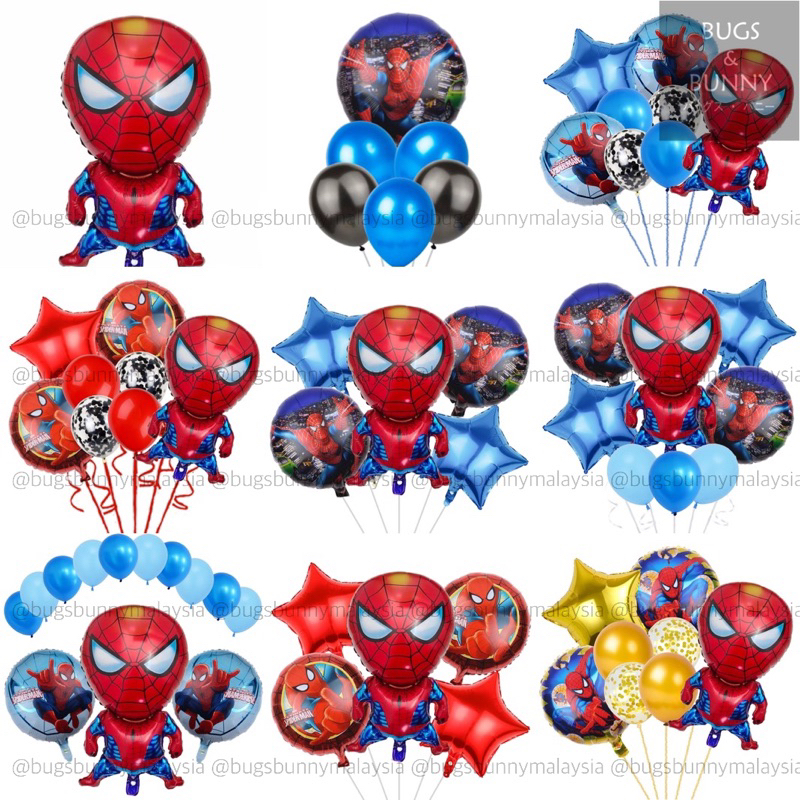 Spiderman Balloon Set Happy Birthday Party Decoration Spiderman Balloon ...