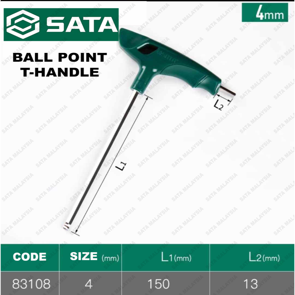SATA Metric T-Handle Hex Key T Handle Sata T Shape Hex Key Allen Wrench ...