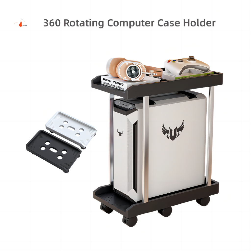 360 Rotating 1/2 Layers Rack Computer Case Holder CPU Stand PC Base ...