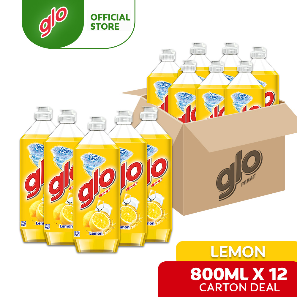 [Bundle of 12] Glo Active Foam Lemon Dishwashing Liquid 800ml | Shopee ...