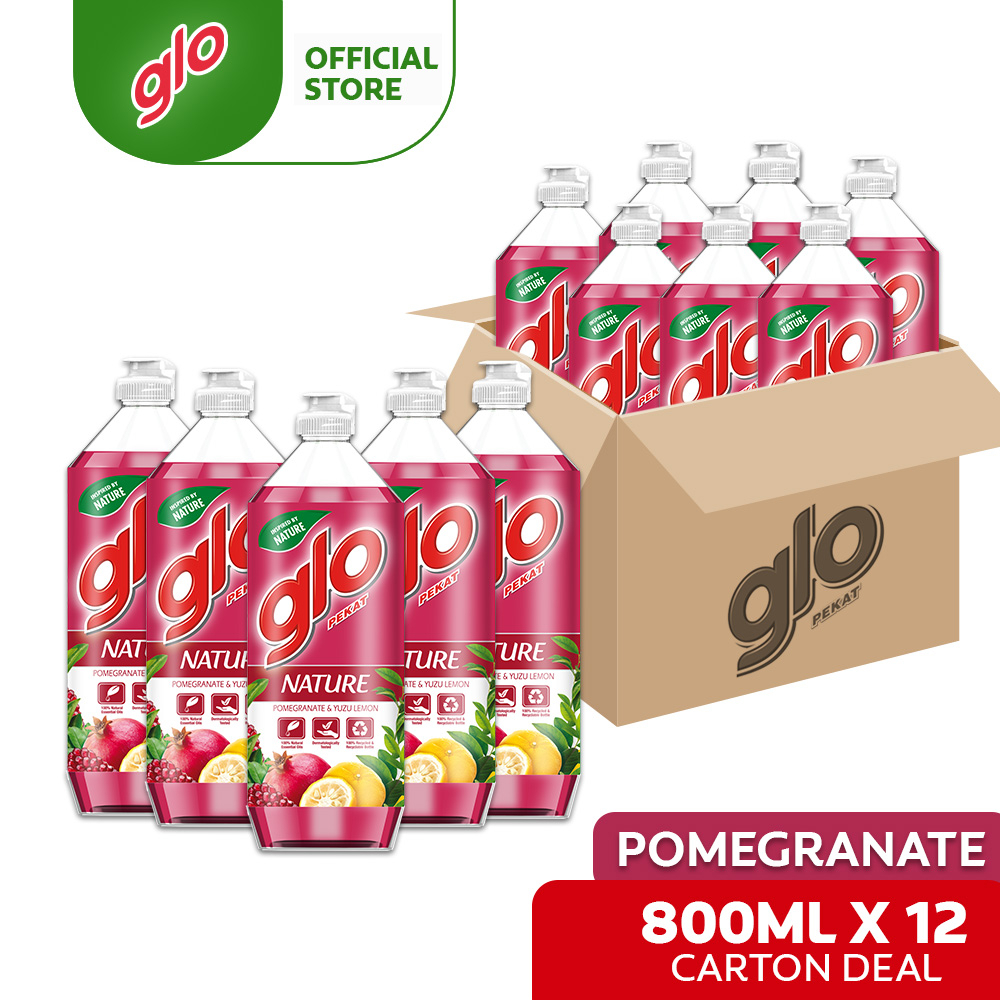 [Bundle of 12] Glo Nature Pomegranate & Yuzu Lemon Dishwashing Liquid ...