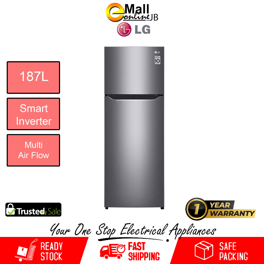 LG 2D Fridge/Peti Sejuk with Smart Inverter & Multi Air Flow (205L) GN ...