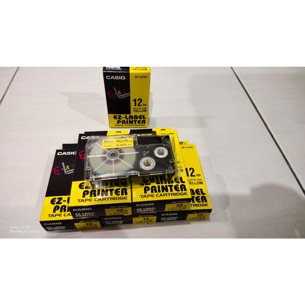 Casio EZ-Label Printer 12mm XR-12YW1 Yellow Tape / Black ink | Shopee ...