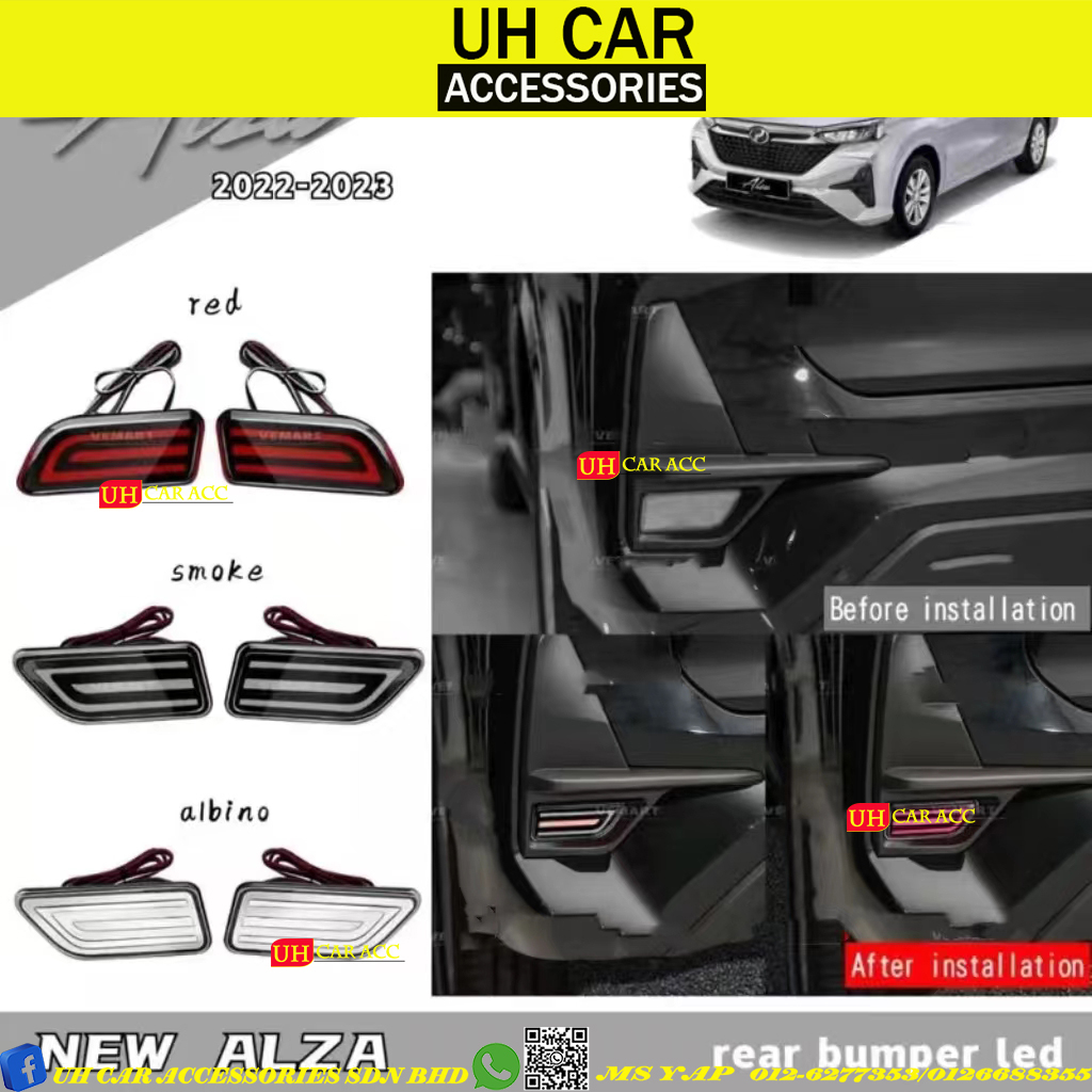 PERODUA ATIVA BEZZA ALZA 2020-2023 REAR BUMPER LED RELFECTOR LIGHT LAMP ...