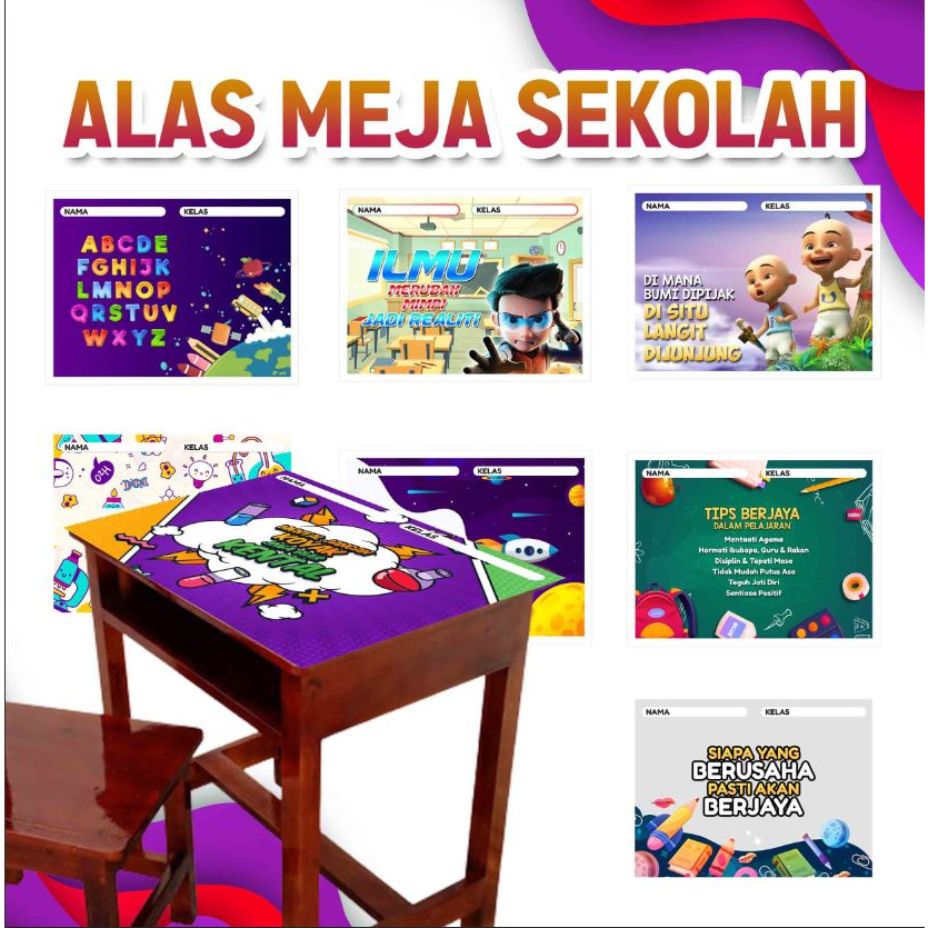 ALAS MEJA SEKOLAH MURAH CANTIK 2023-2024 | Shopee Malaysia