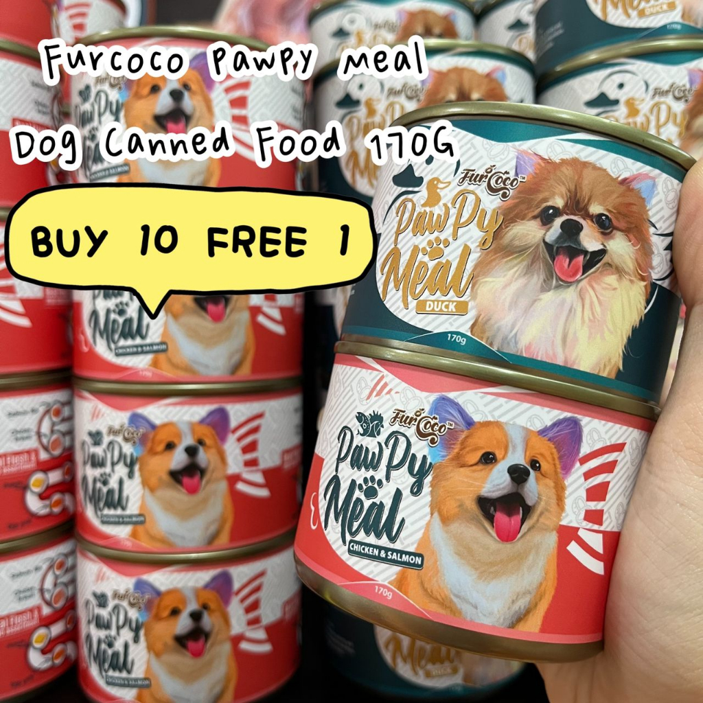 （Buy 10 Free 1）Furcoco Pawpy Dog Canned Food 170g Furcoco 椰子油狗罐头 170g 买 ...