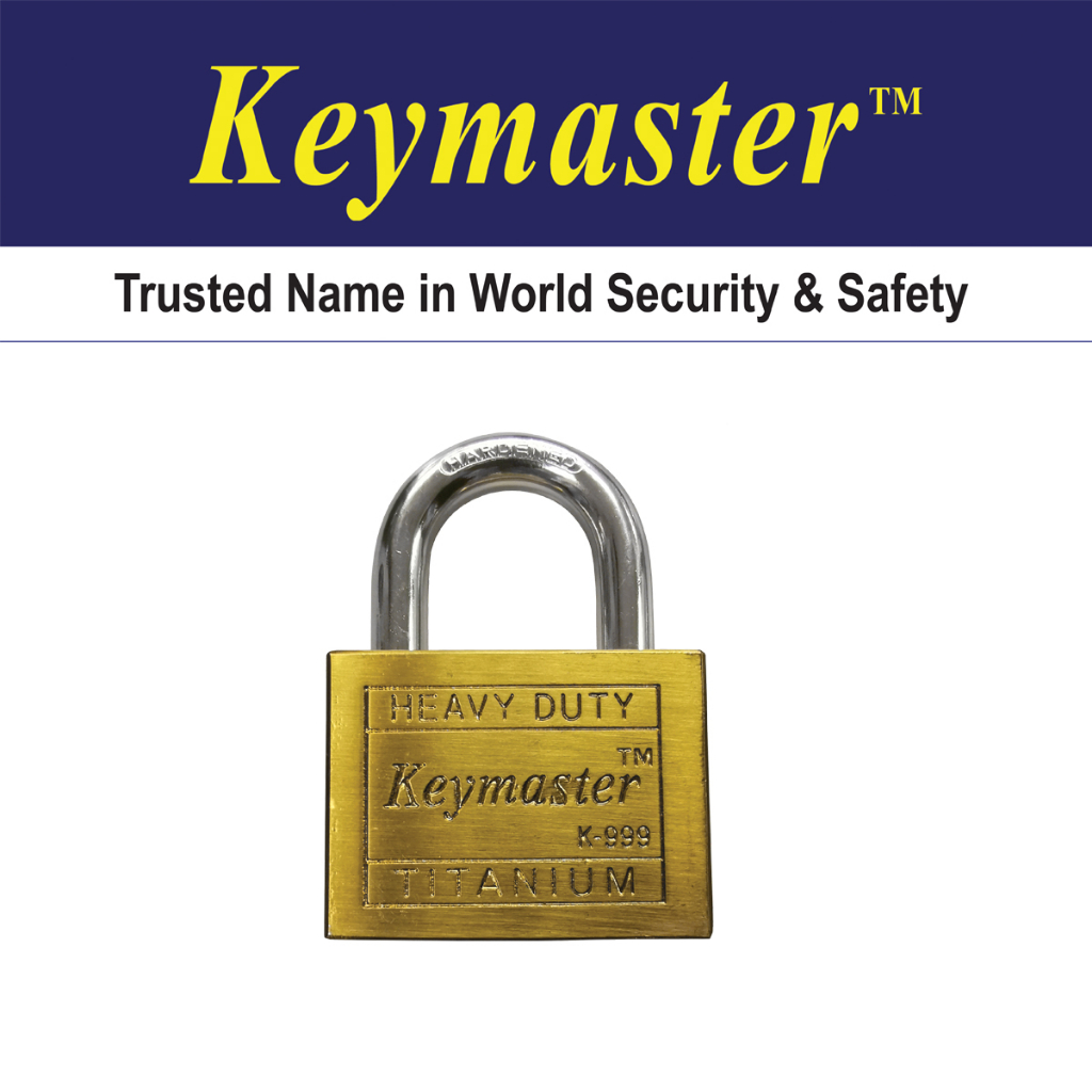 KEYMASTER K999 TITANIUM Pad Lock Heavy Duty Short Shackle Brass Padlock ...