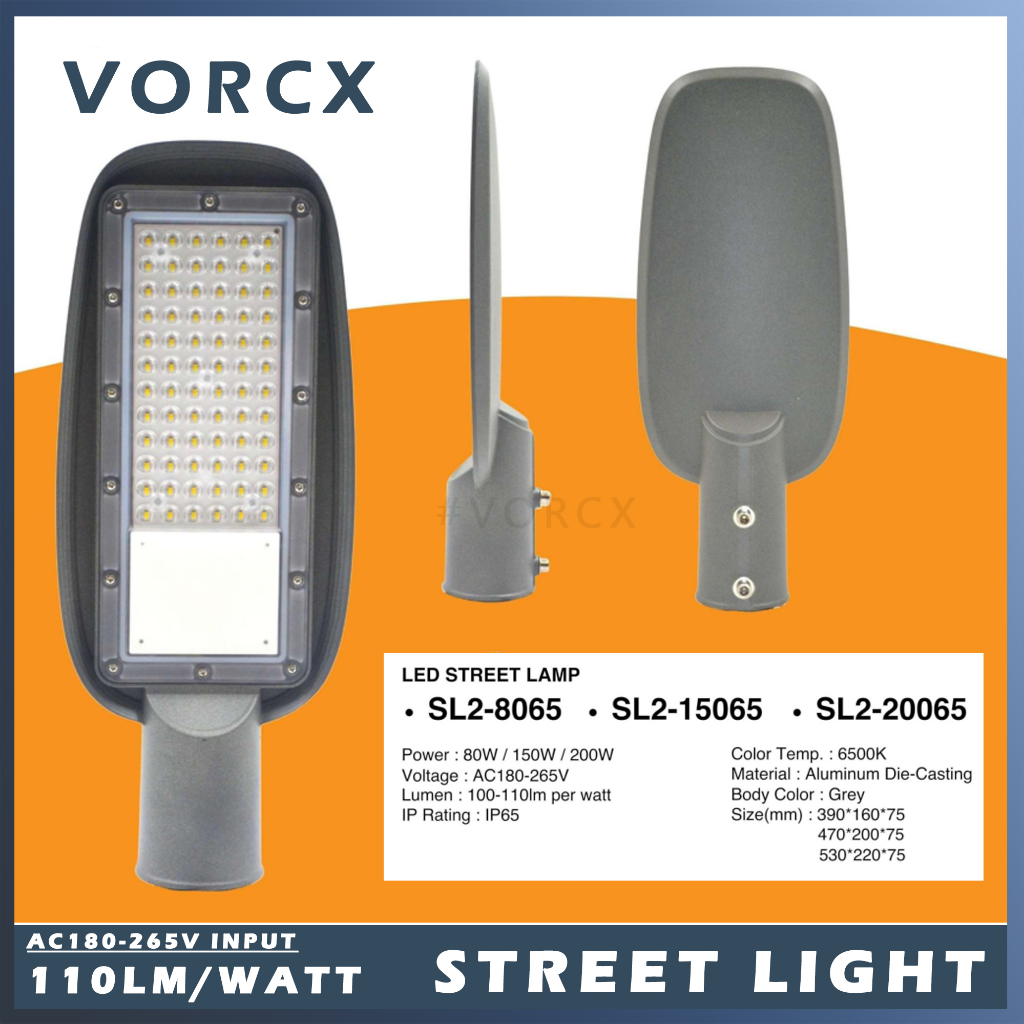 LH SL2 Series LED Street Lamp 6500K ( 80W 150W 200W ) | Shopee Malaysia