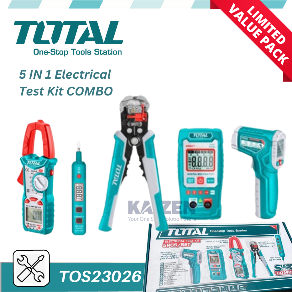 TOTAL TOS23026 5 IN 1 Electrical Test Kit COMBO set (Limited edition ...