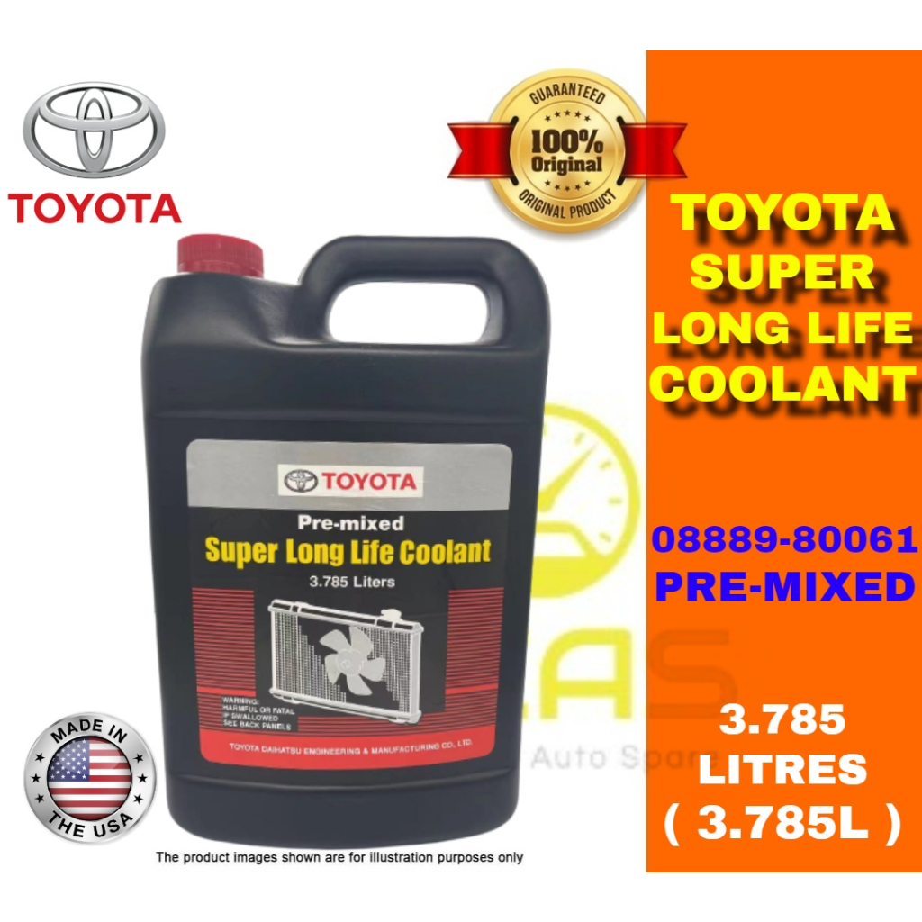 ( 100% ORIGINAL ) TOYOTA COOLANT SUPER LONG LIFE COOLANT PRE MIXED 3.78 LITER PINK COLOUR 08889 ...