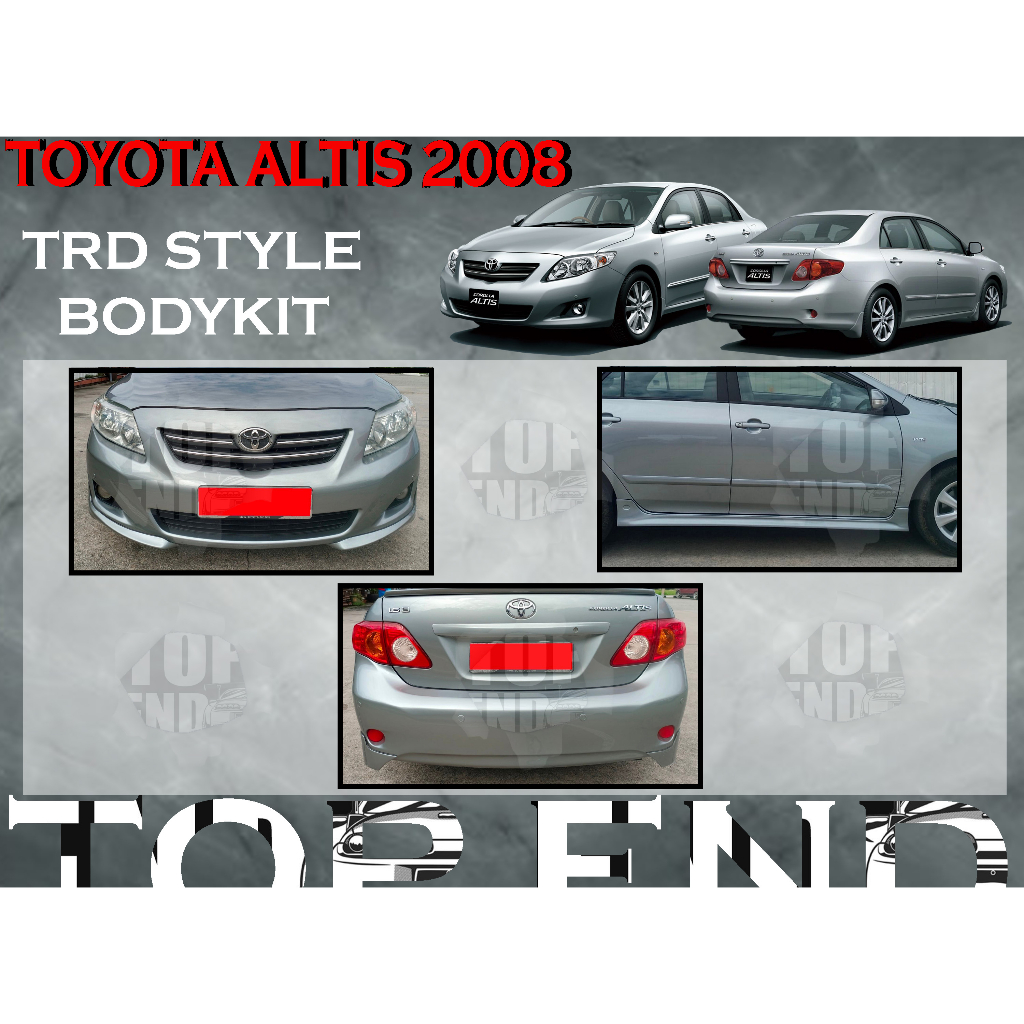 TOYOTA COROLLA ALTIS 2008-2010 TRD STYLE BODYKIT ALTIS TRD BUMPER SKIRT ...