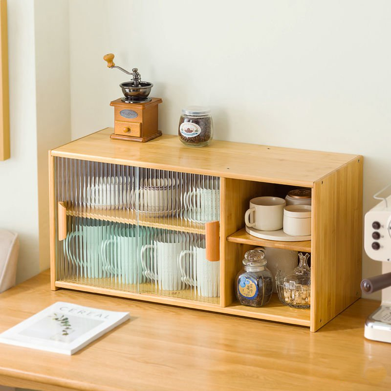 Household living room desk kitchen storage cabinet Water cup storage ...