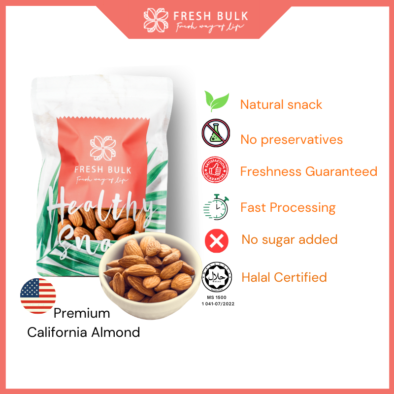 Fresh Bulk Roasted Almond (2 x 500g) | Buah Badam | Badam America ...