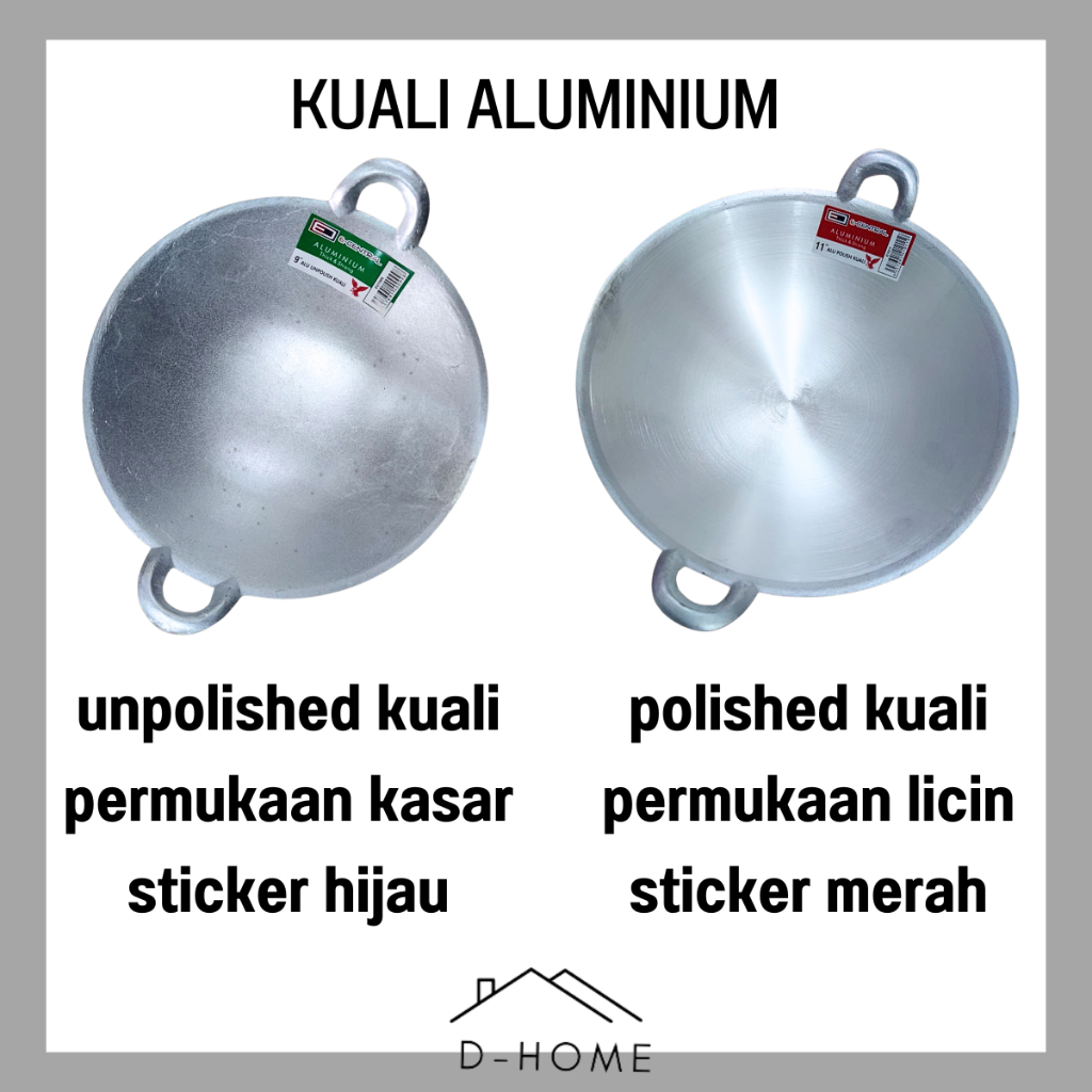 8'' - 12'' Kuali Aluminium Cap Helang Kuali Aluminium Polished Kuali ...