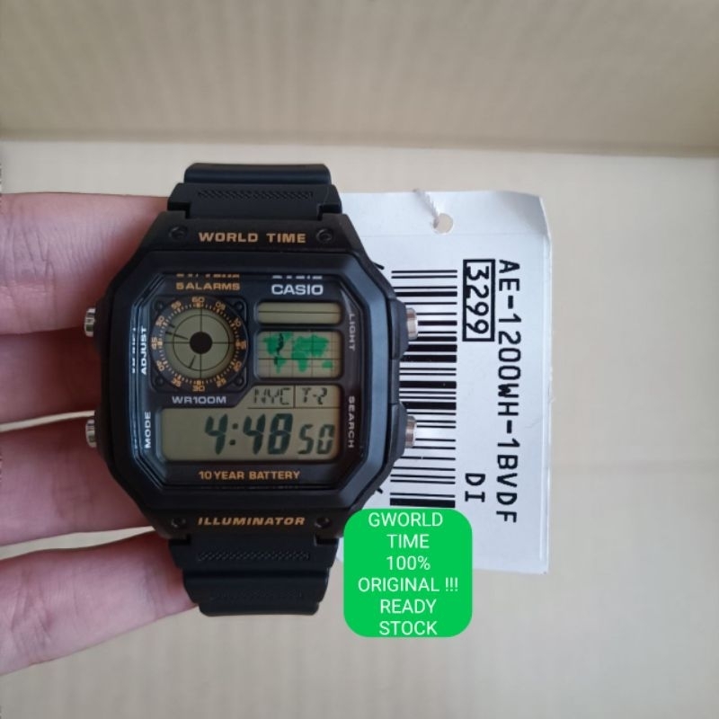 CASIO ORIGINAL AE-1200WH-1B/AE-1200WH-1BVDF/AE-1200WH/AE1200WH | Shopee Malaysia
