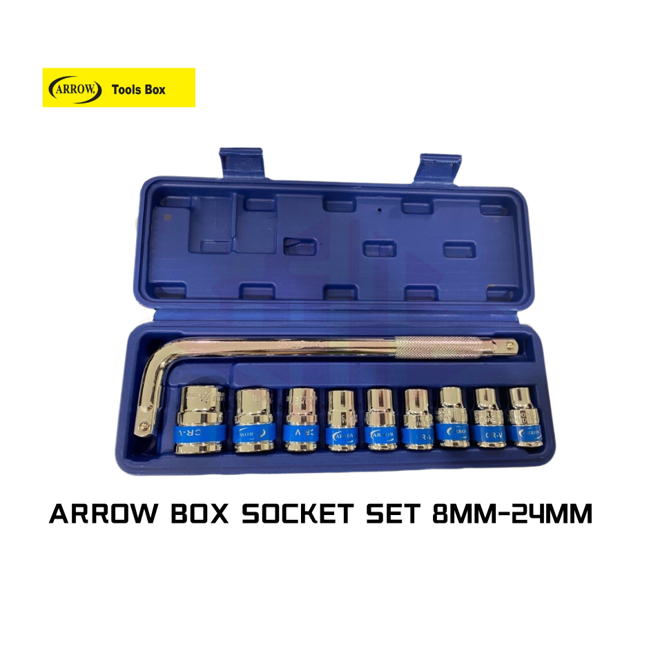 ARROW BOX SOCKET SET 8MM - 24MM ( 9 PCS ) | Shopee Malaysia