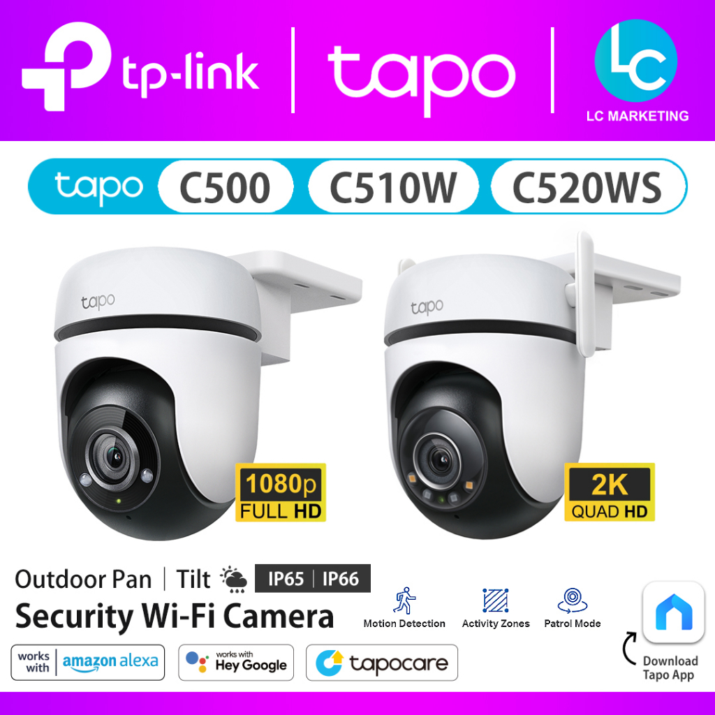 TP-Link Tapo C500 │ C510W │ C520WS │ C501GW 1080P 2K 360 Pan Tilt ...