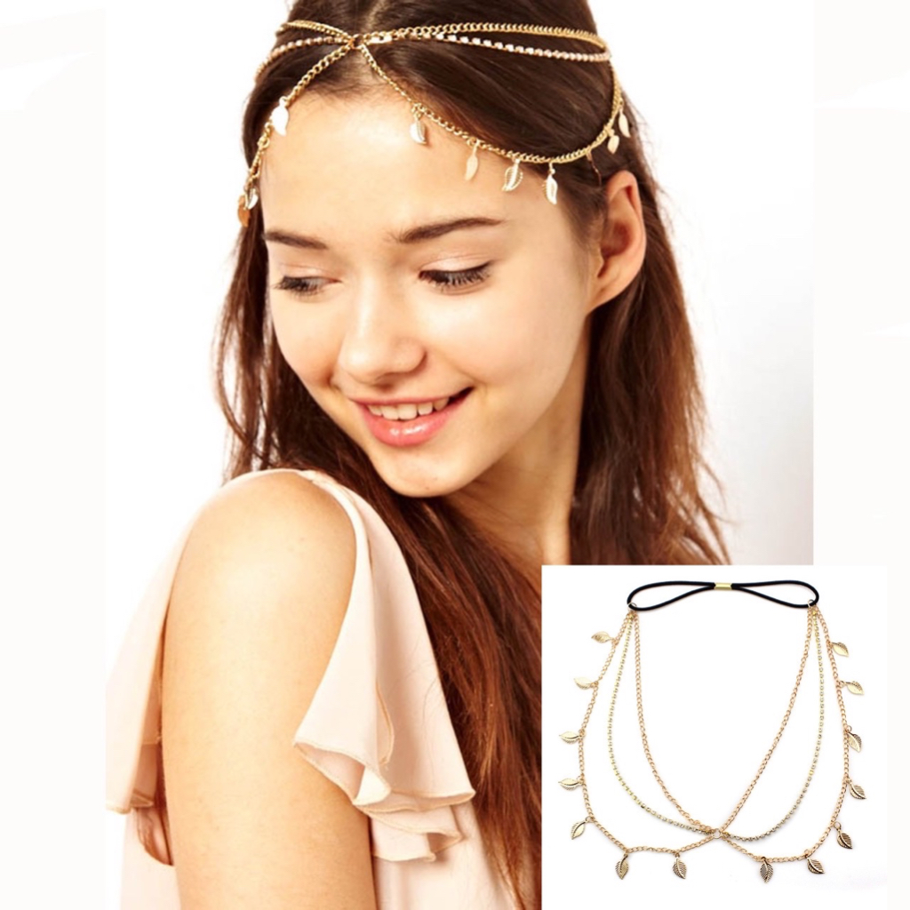 Arabian HeadChain Bollywood Bohemian Crystal Fringed Forehead Chain ...