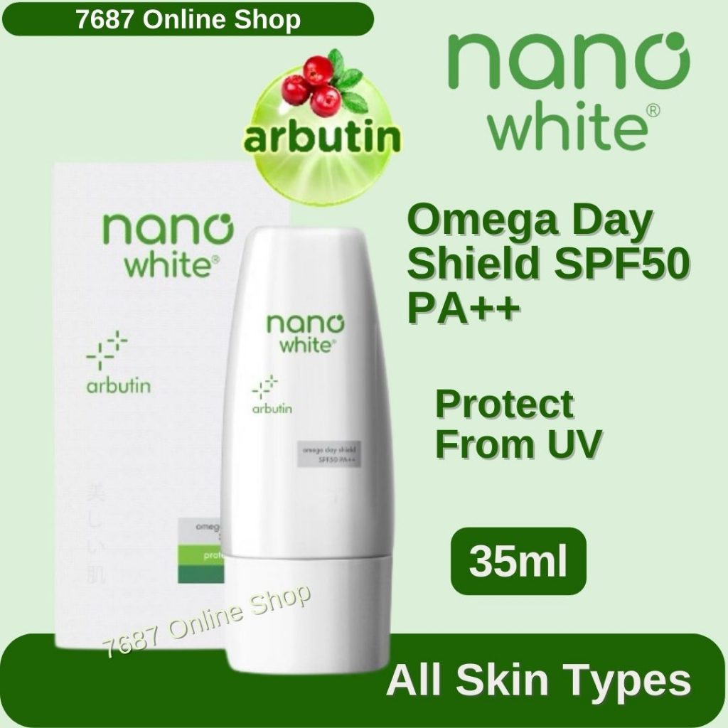 Nanowhite Omega Day Shield SPF50 PA++ - All Skin Types (35ml) Protect ...