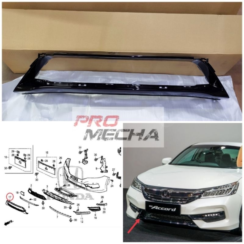 ORIGINAL HONDA ACCORD T2M FL 2017 ~2018 FRONT BUMPER LOWER GRILLE COVER ...