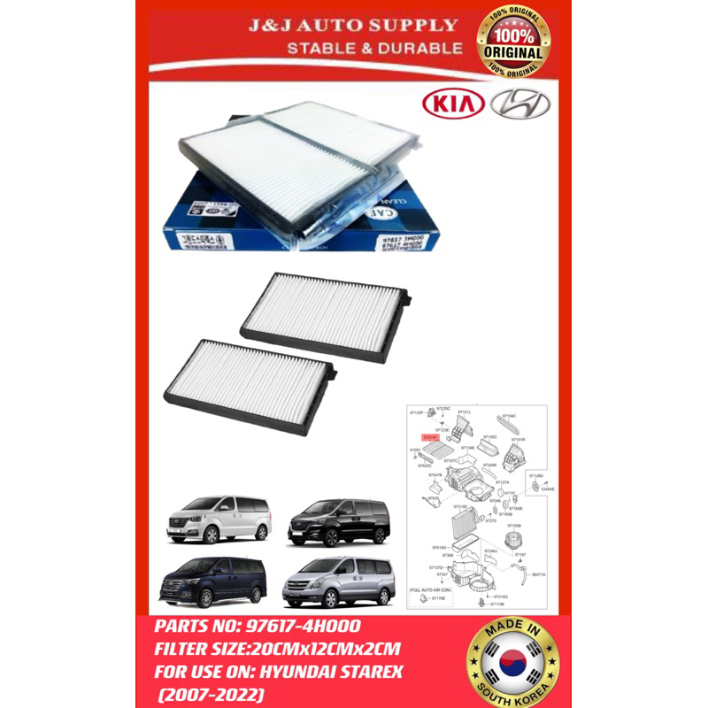 97617-4H000 Aircond Premium Cabin Air Filter Penapis Udara Kabin Kereta ...