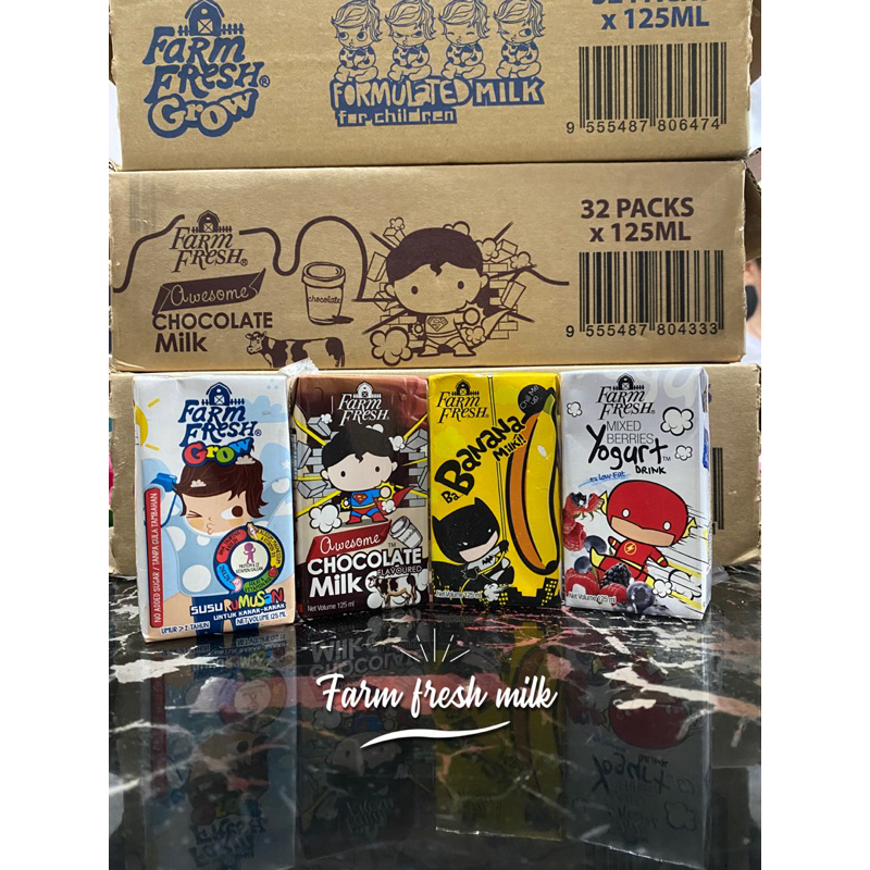 [BY CTN ] 125ml FARM FRESH UHT MILK CHOCOLATE KURMA MANGO MIX BERRIES ...