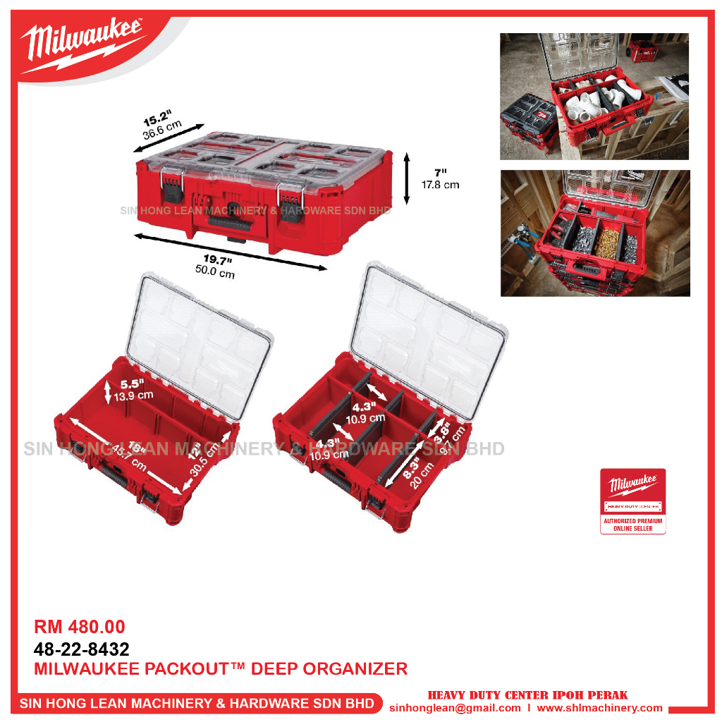 MILWAUKEE PACKOUT™ Deep Organizer 48-22-8432 | Shopee Malaysia