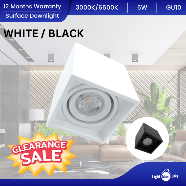 [CLEAR STOCK] 6W LED Surface Downlight Adjustable Angle Square Ceiling ...