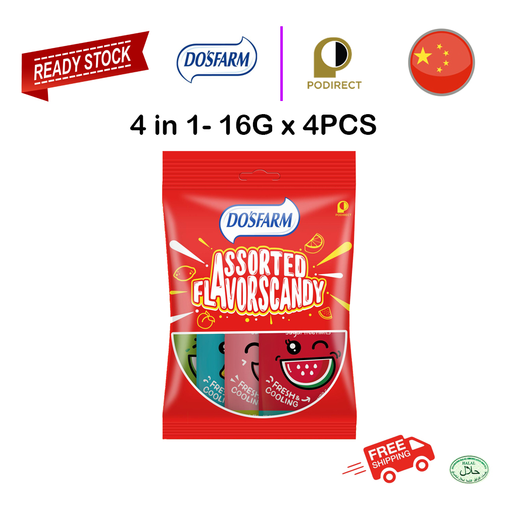 [Ready Stock]Dosfarm Sugar Free Mint Candy 4 in 1 ( 16g x 4pkt ...