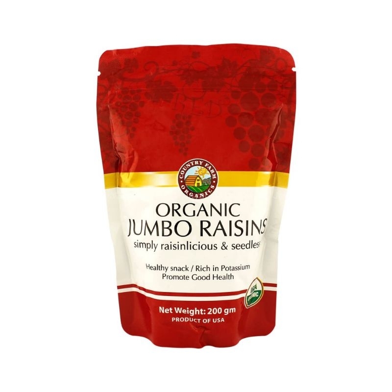 🔥CHEAPEST🔥Organic Seedless Raisins 200g Country Farm Jumbo Raisin (Red ...