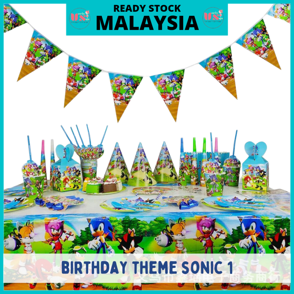 SONIC 1 Theme Birthday Party Birthday Boy Pennant Plate Sonic ...