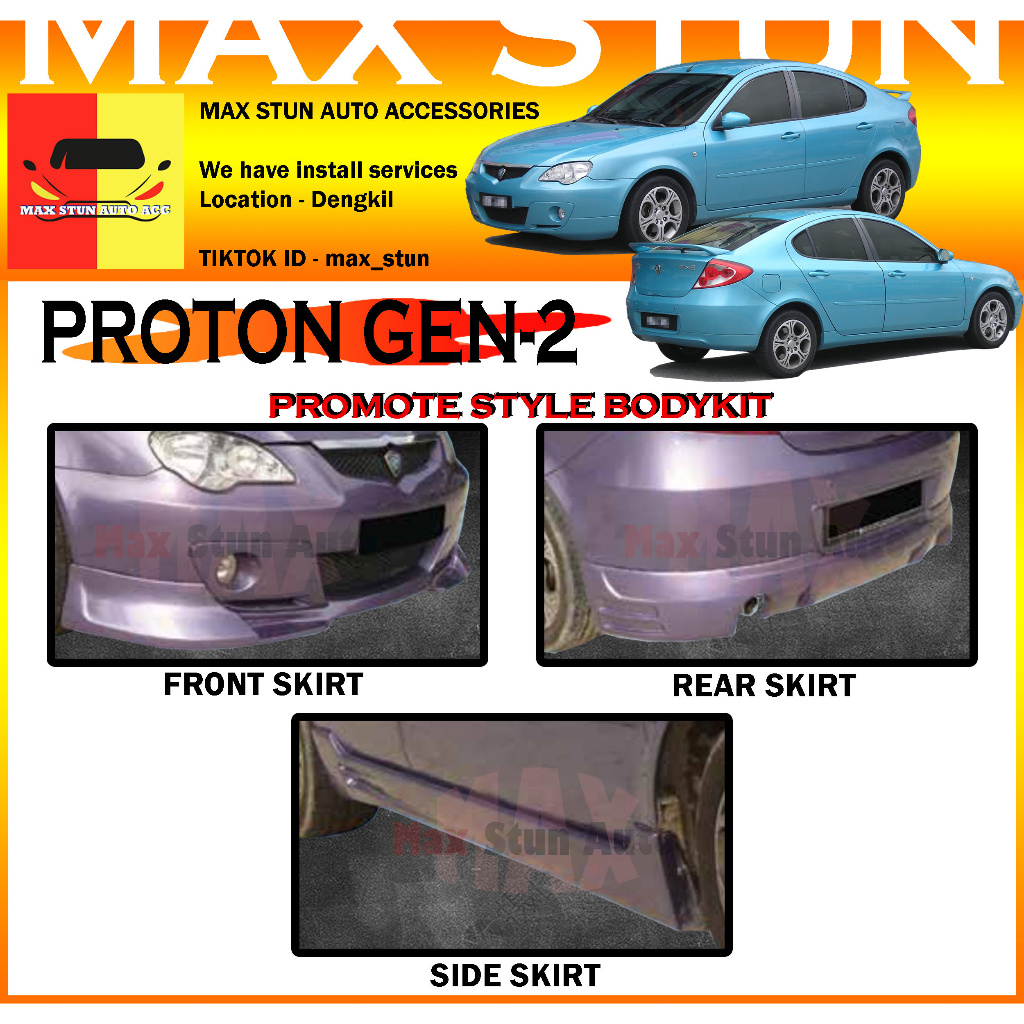 PROTON GEN2 PROMOTE STYLE BODYKIT BUMPER SKIRT LIP PROMOTE FRONT SKIRT ...