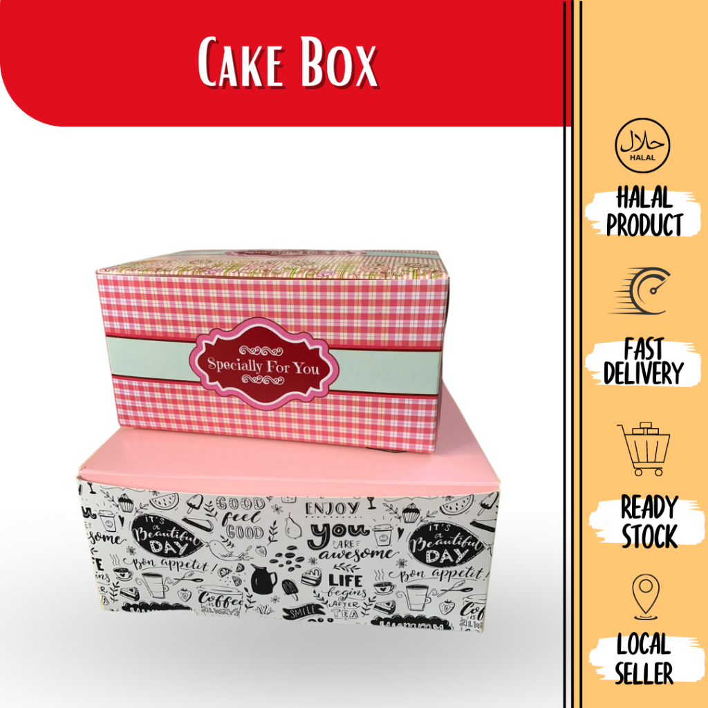 Cake Box 5pcs/Set (Kotak Kek) | Shopee Malaysia