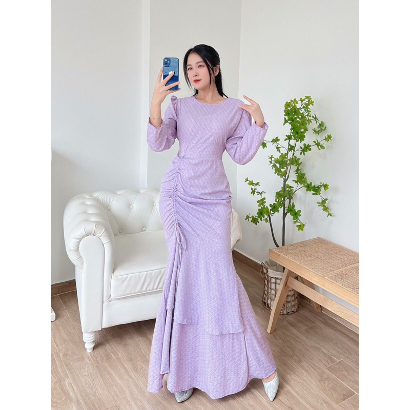 DS1726 DRESS LABUH BUNGA TARIK TEPI | Shopee Malaysia