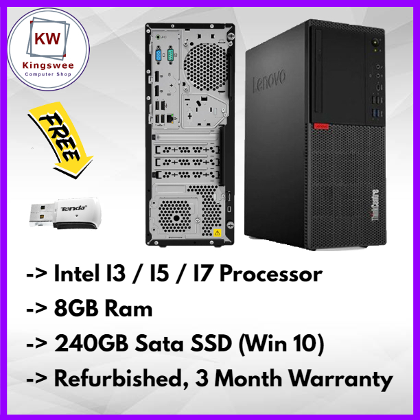 Lenovo HP Dell Acer PC Intel I3 / I5 / I7 4gb 8gb Ram 240 SSD Fullset ...