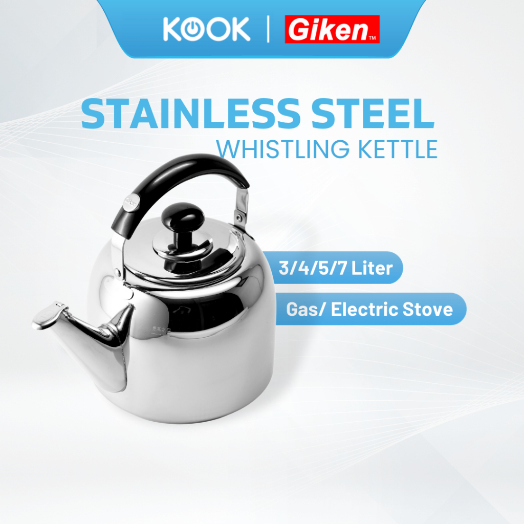 GIKEN Cerek Bersiul 3L/4L/5L/7L Stainless Steel Whistling Kettle Cerek ...