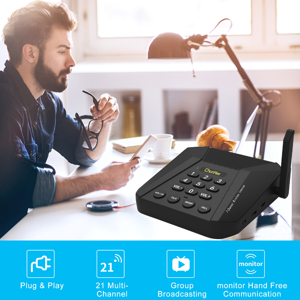 Chunhee 1 Unit Intercom for The House Wireless Plug and Play Two-Way ...