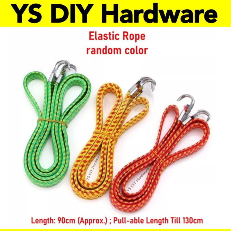 Multipurpose Elastic Rope with Hook Rubber Rope Tali Getah (1pc ...
