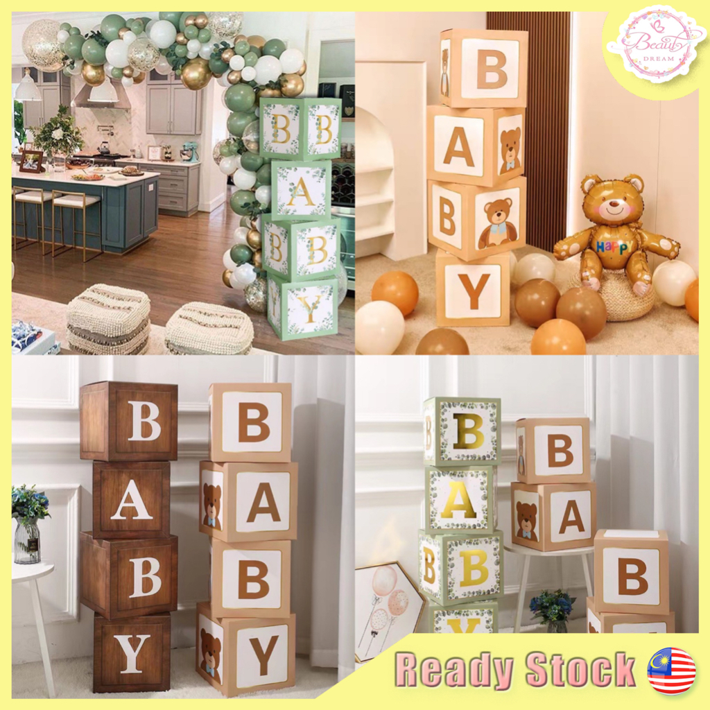 ⚡️Ready Stock⚡️30*30cm DIY Balloon Box Baby Shower Birthday Party ...