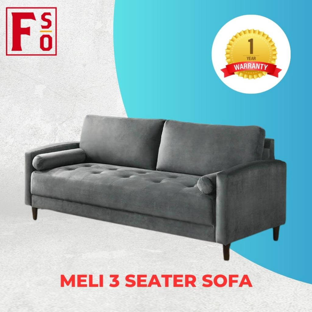 MELI 3 Seater Sofa Free 2 Small Pillow | Shopee Malaysia