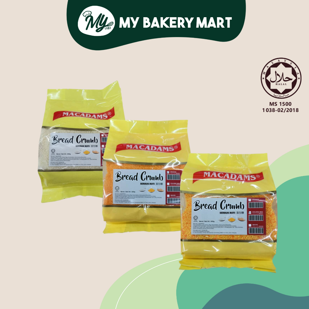 MACADAMS Bread Crumb White Bread Crumb Orange Bread Crumb Golden/Red ...
