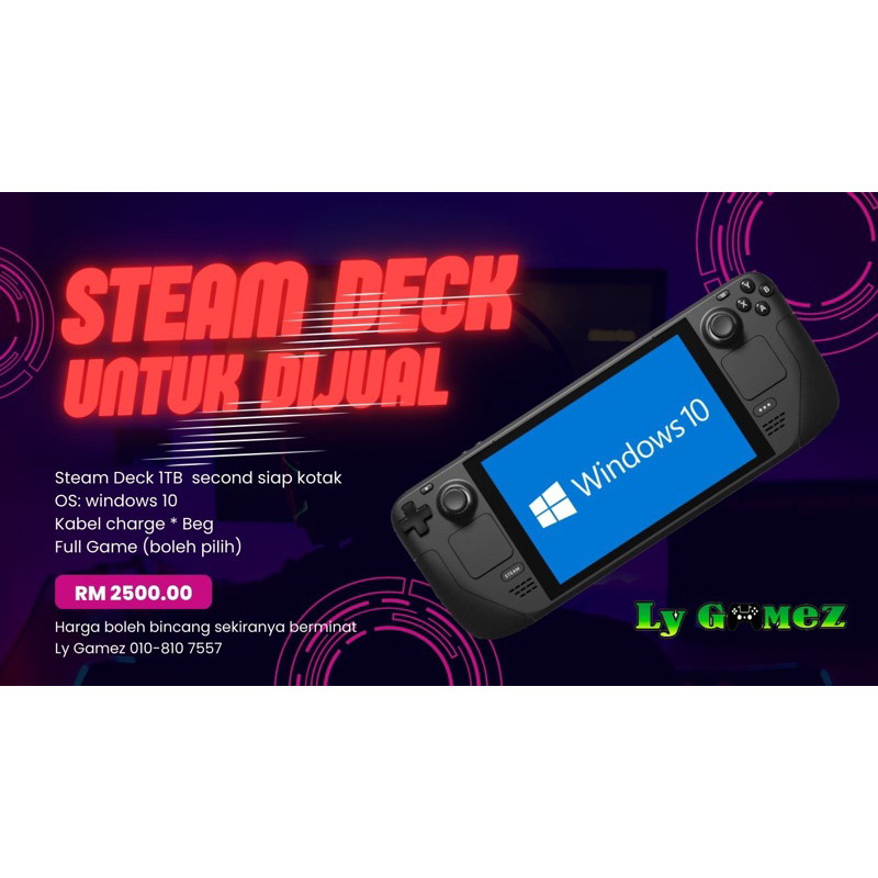 STEAM DECK SECOND 1TB FULL GAME | Shopee Malaysia