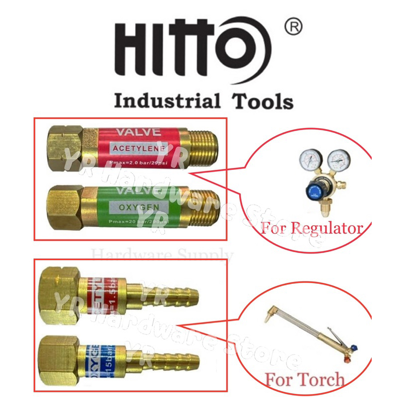 Hitto Flashback Arrestor Oxygen Acetylene Safety Valve ( For Regulator ...