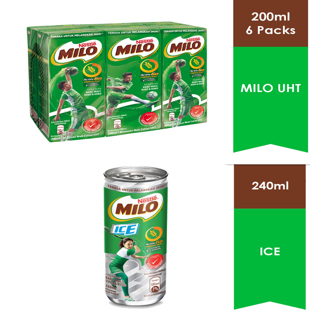 MILO Activ-Go UHT (200ml Each) / milo Ice can / MILO Activ-Go Original ...