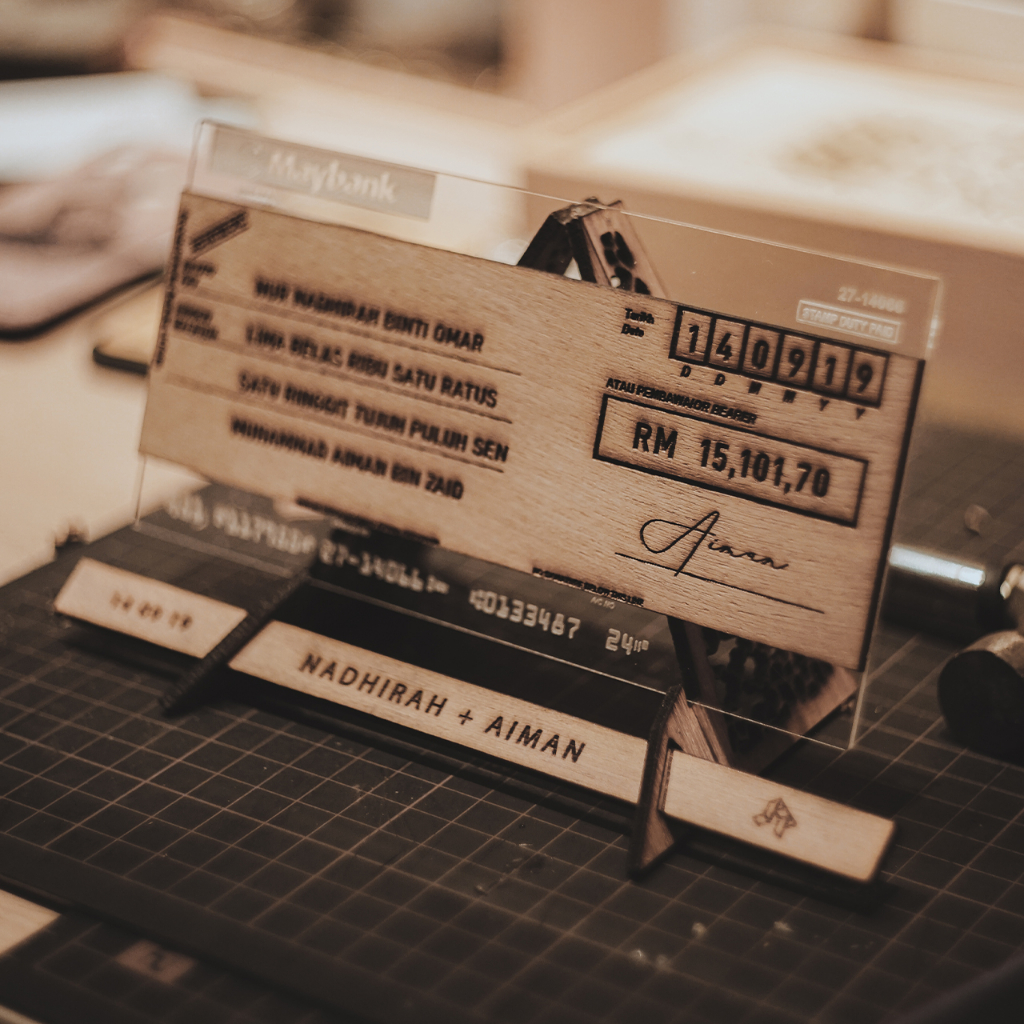 Premium Mockup Cheque – Wood + Acrylic | Senitukang | Shopee Malaysia