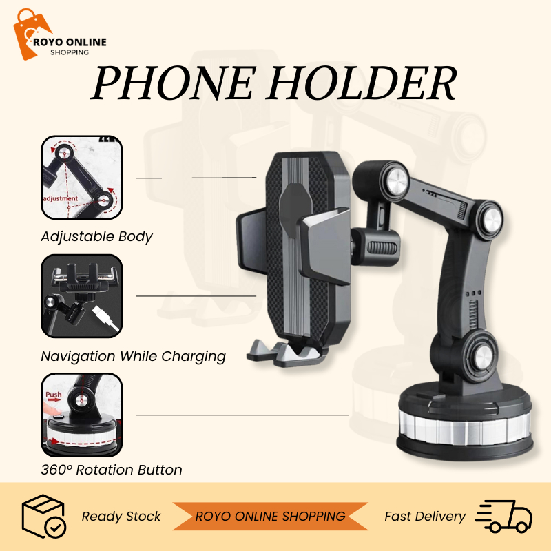 【ROYO OS】Universal Large Truck Extended Suction Cup Type Car Holder ...
