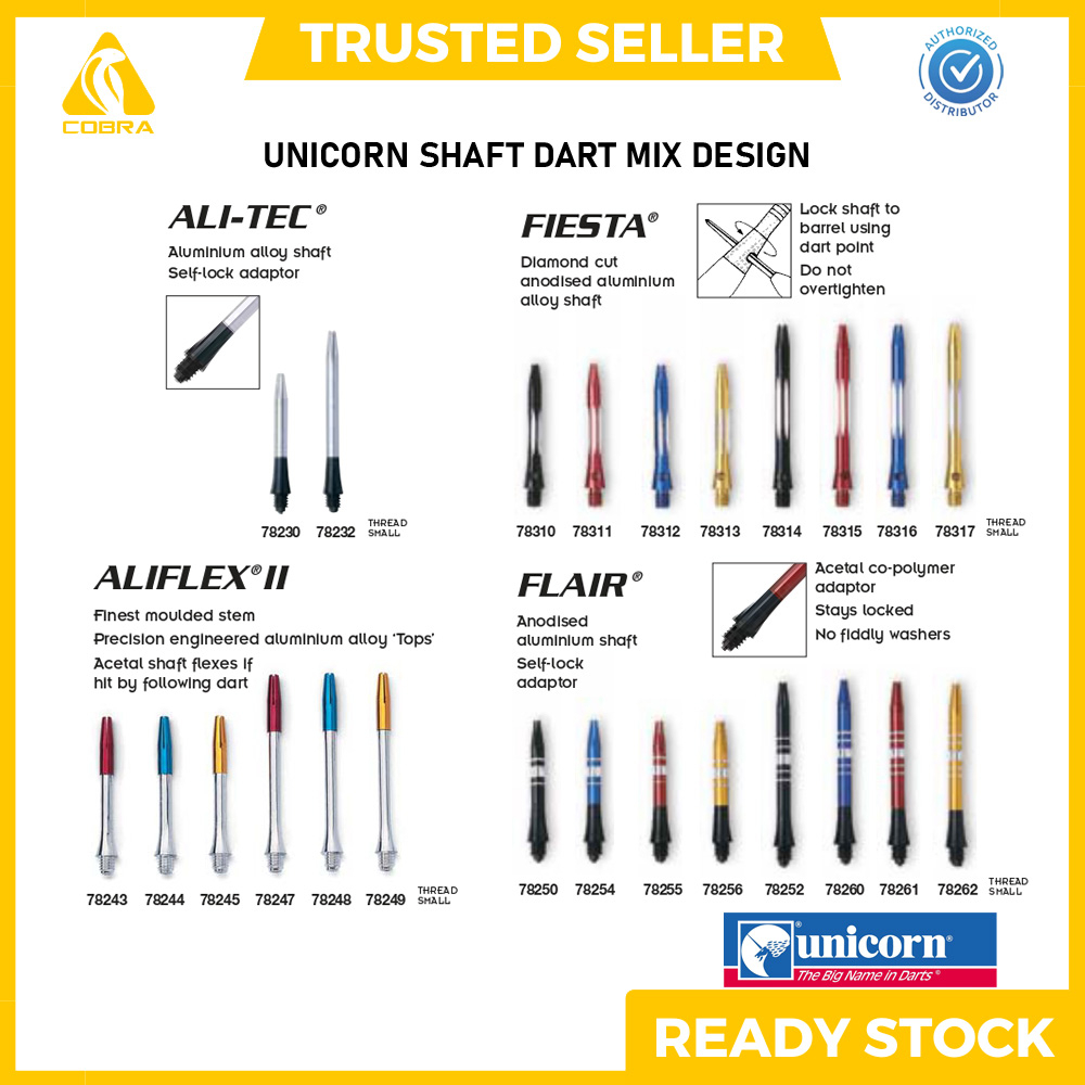 CLEARANCE STOCK PROMOTION SALE Unicorn Dart Shaft ALI-TEC/ALIFLEX II/FIESTA/FLAIR | Shopee Malaysia